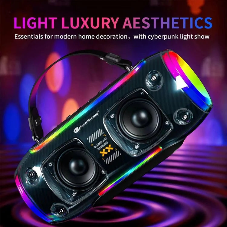 NR8806 Outdoor Bluetooth Speaker RGB Light Karaoke Soundbox with 2 ...